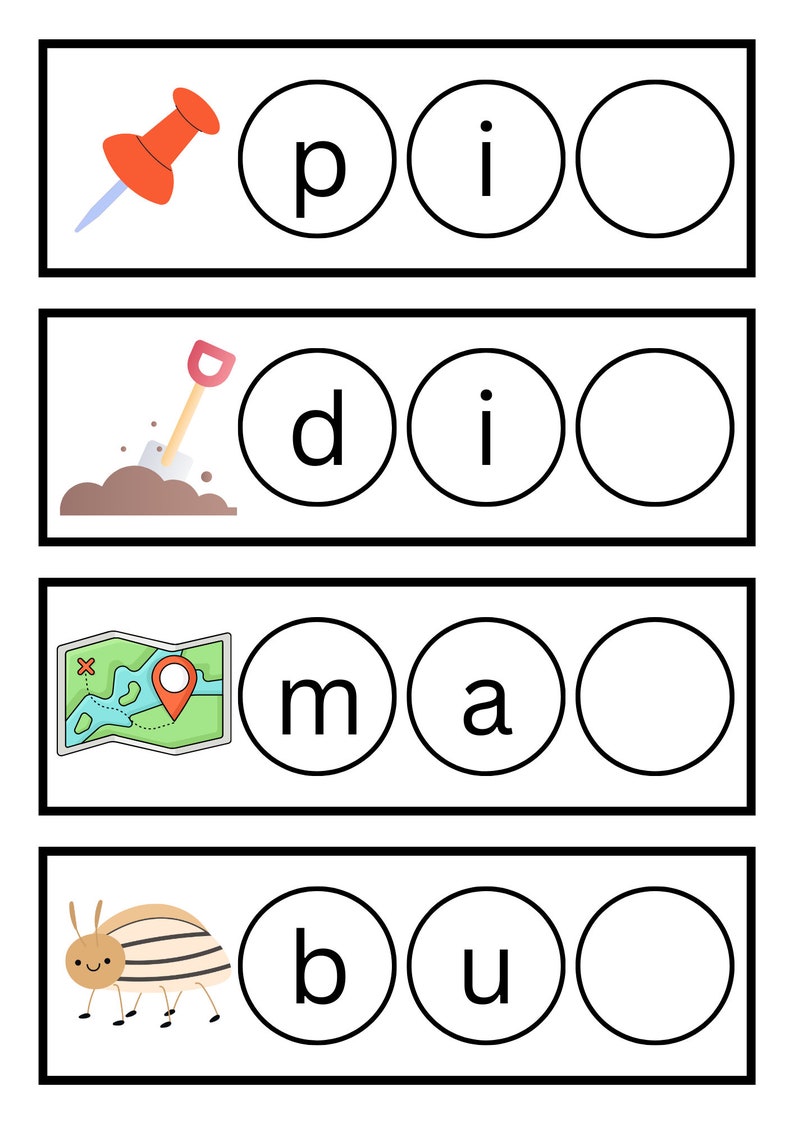 CVC Missing End Sound Activity, Literacy, Reading, PRINTABLE, Set of 28 ...