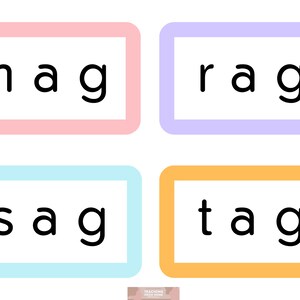 CVC Flash Cards, Set of 180 Flash Cards for Literacy, Reading, DIGITAL ...