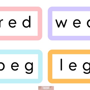 CVC Flash Cards, Set of 180 Flash Cards for Literacy, Reading, DIGITAL ...