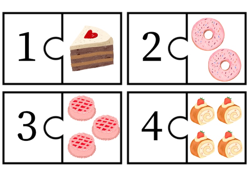 Number Puzzles 1-10, Sweets Theme, Counting Activity, DIGITAL DOWNLOAD ...