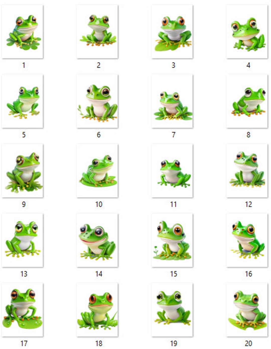 Cute Frogs Clipart - Set of 20 Frogs PNG, Instant Clip Art, Download ...