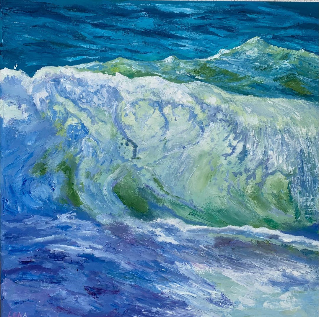 Large Wave Oil Painting Ocean Painting Gigant Waves Painting Ocean ...