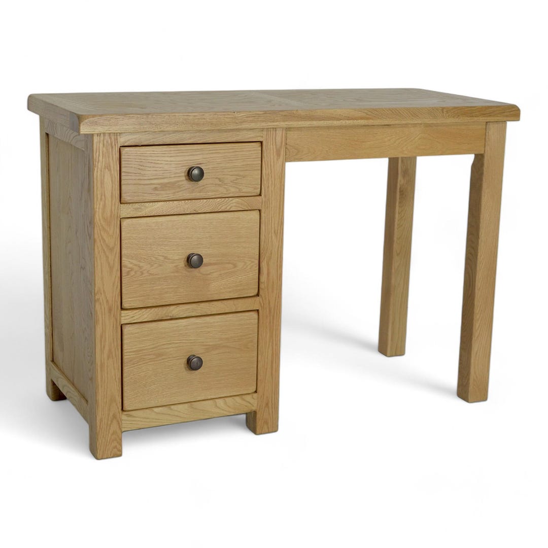 Solid Oak Desk, Rustic Hand-oiled Finish, 3 Drawer Dressing Table - Etsy UK