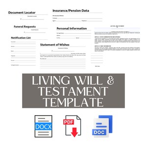 Last Will and Testament Form | Editable Instant Download | Legal Will ...