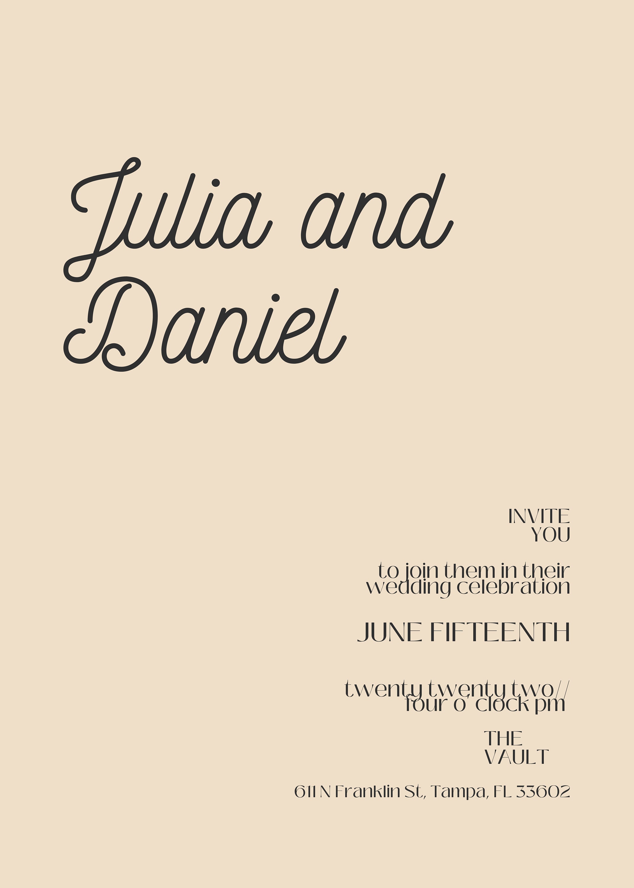 Editable Wedding Template, Minimal Wedding Invitation Template ...