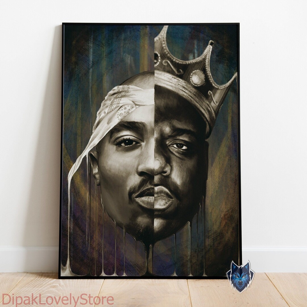 2pac Biggie the Notorious BIG Canvas Poster Wall Art Home Decor Framed ...