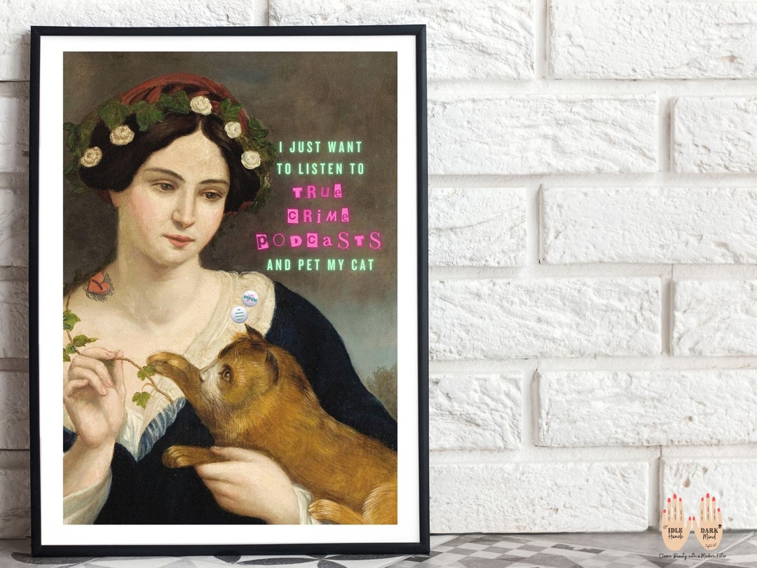 Altered Classical Art, Artful Wallart Print, Cats Dogs, Cat Loving ...