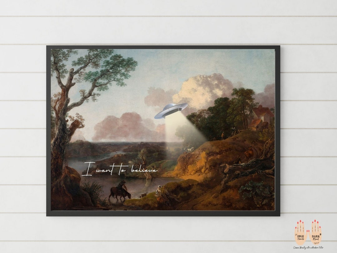 Altered Classical Art, Artful Wallart Print, Wallart Landscape, X-files ...