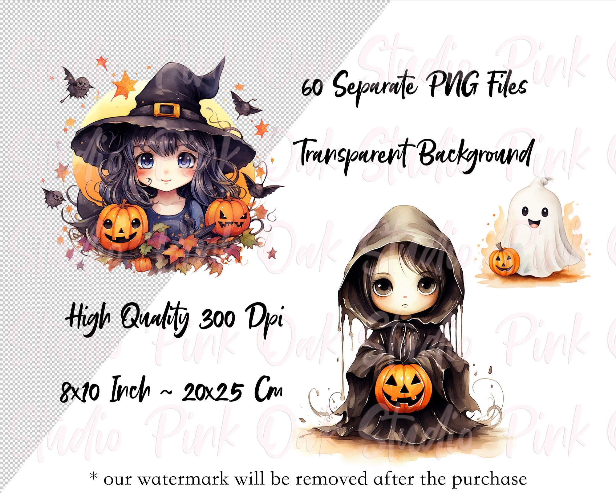 Kawaii Halloween, Cute Halloween, Bundle, Monsters, Vampires, Skeletons ...