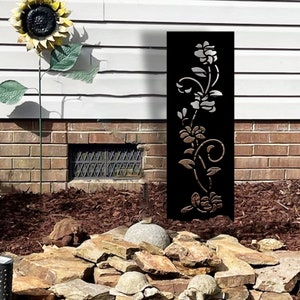 Rusty Flowers Privacy Screen, Metal Flowers Panels, Garden Panel ...