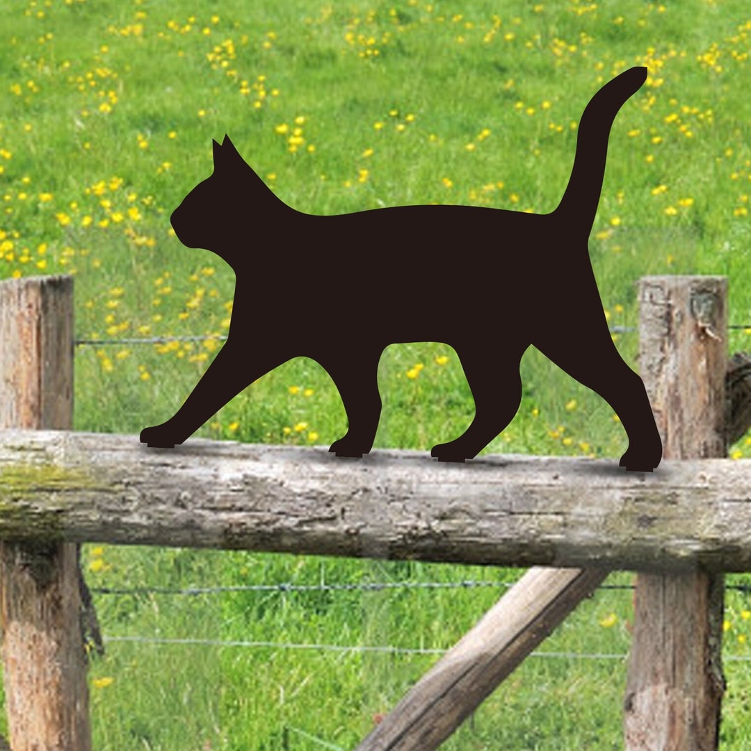 Metal Rusty Cat Fence Topper, Metal Cat Artwork, Rusted Metal Animal ...
