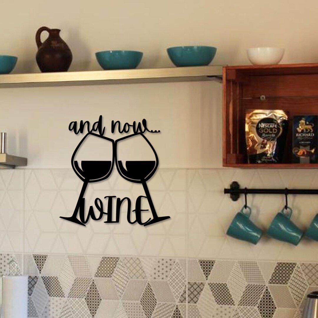 Wine Time Metal Sign Wine Decor Metal Wall Art Home Dining - Etsy