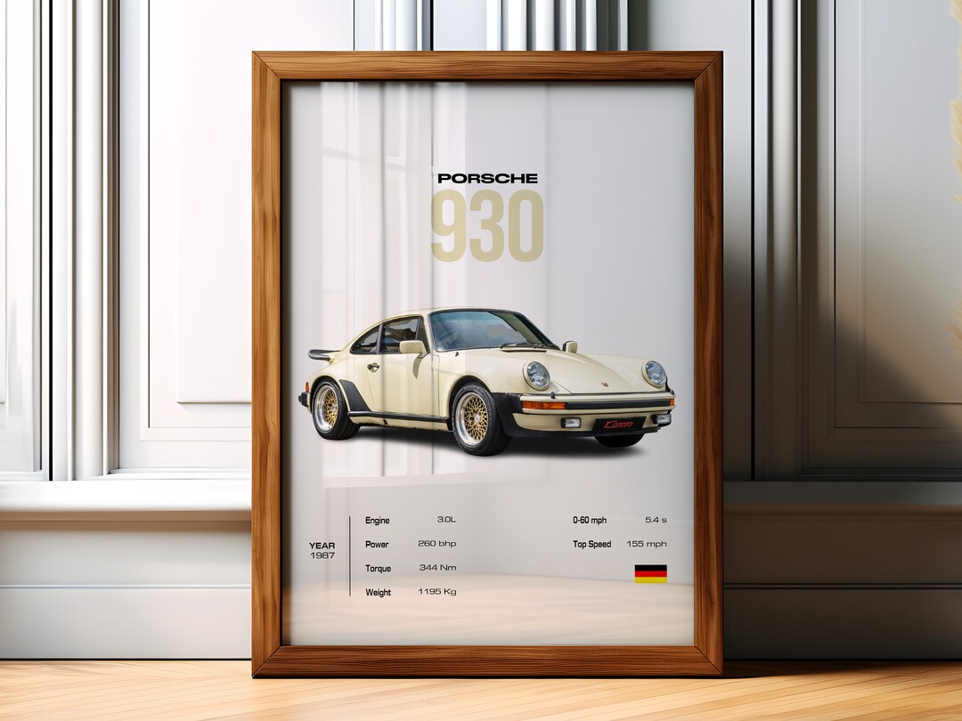 Porsche 930 Poster Porsche Car Art Car Enthusiast Wall Art - Etsy