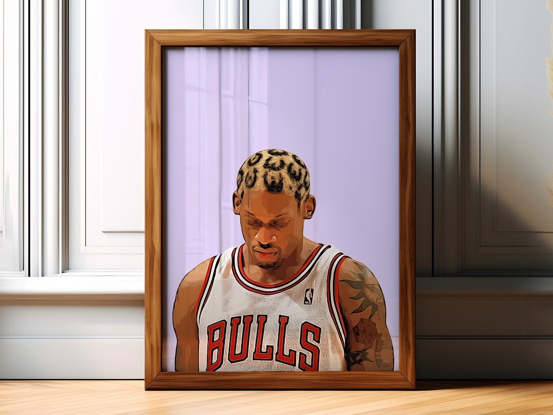 Dennis Rodman Poster Digital Art Poster Basketball Wall Art - Etsy Canada
