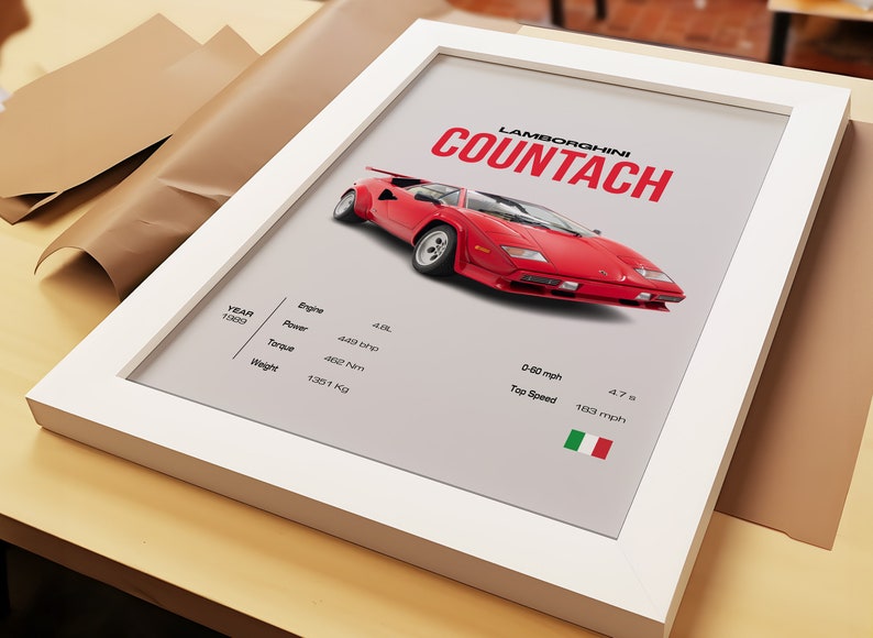 Lamborghini Countach Poster Lamborghini Car Art Car - Etsy