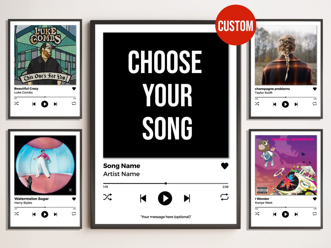 Choose Your Own Song Poster Custom Song Music Poster Album Cover ...