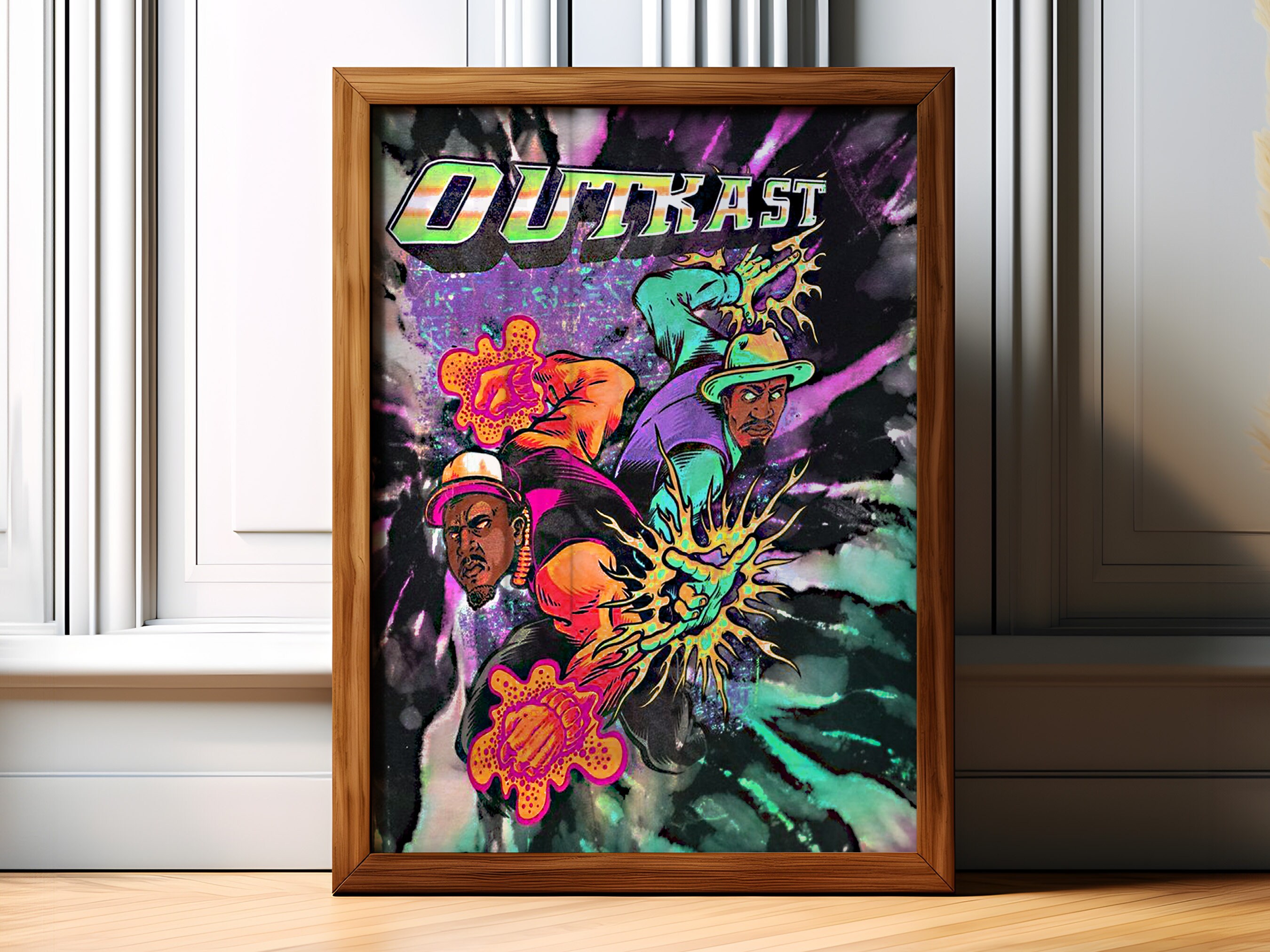 Outkast Comic Music Poster Outkast Comic Style Art Music Wall Art ...