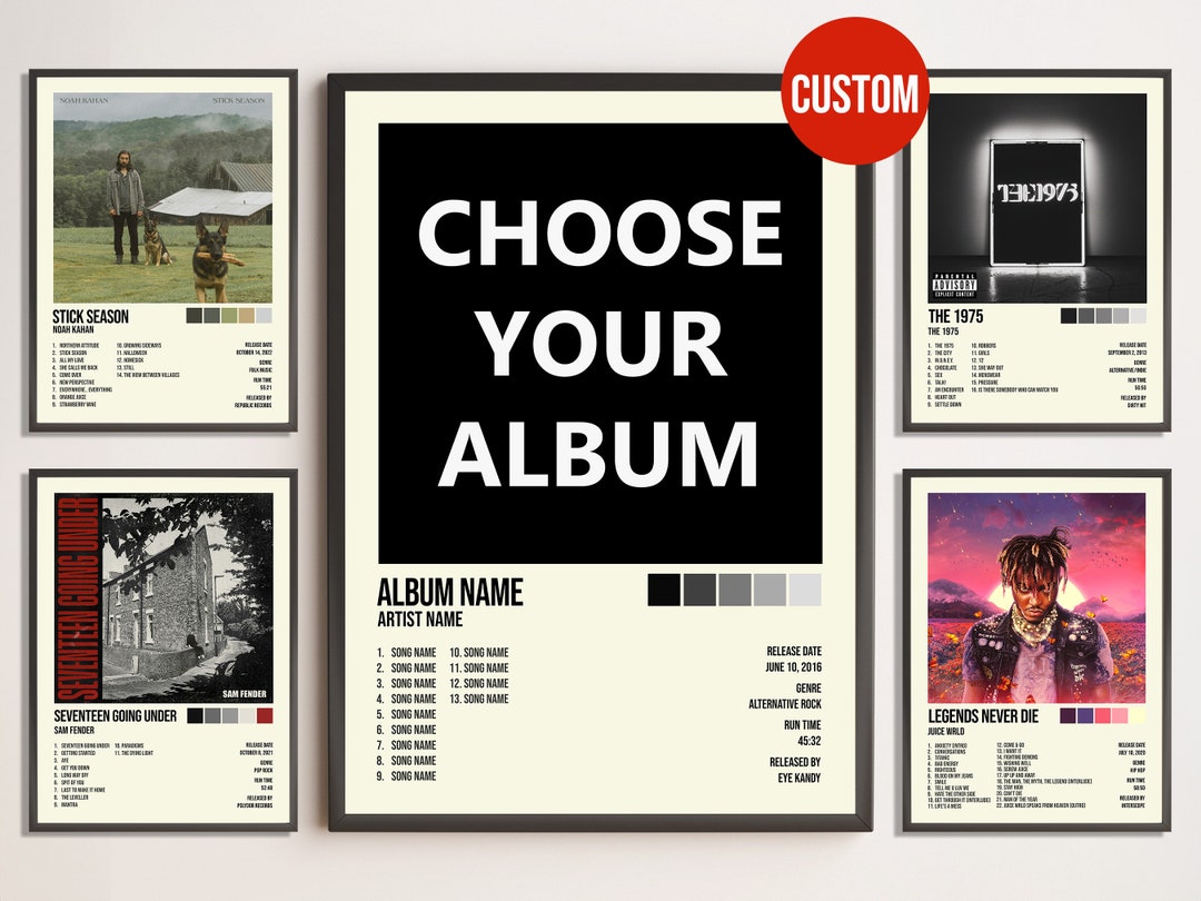 Custom Album Cover Print Any Album Poster Print Album Cover Wall Art ...