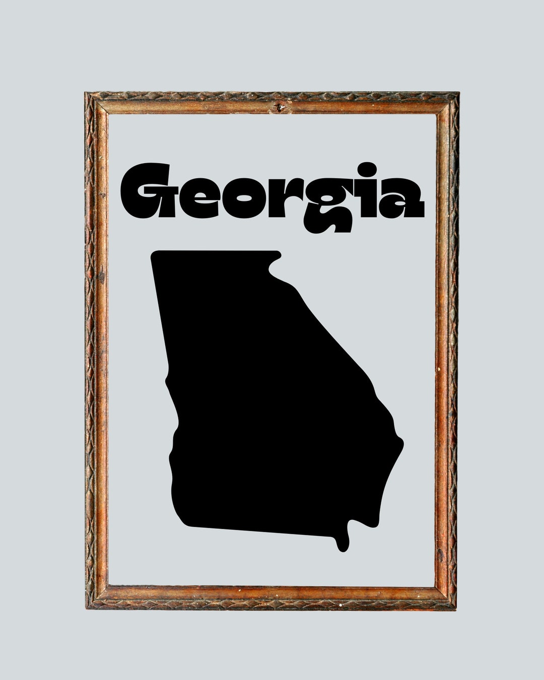 State of Georgia Wall Art • Modern Typographic Print • Southern ...