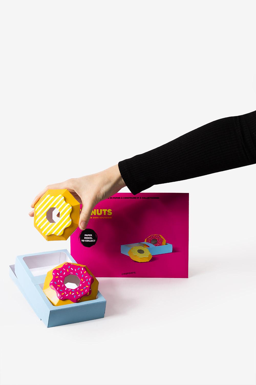 3D Papercraft Donuts – DIY Paperfood Kit – Creative Paper Model Gift ...