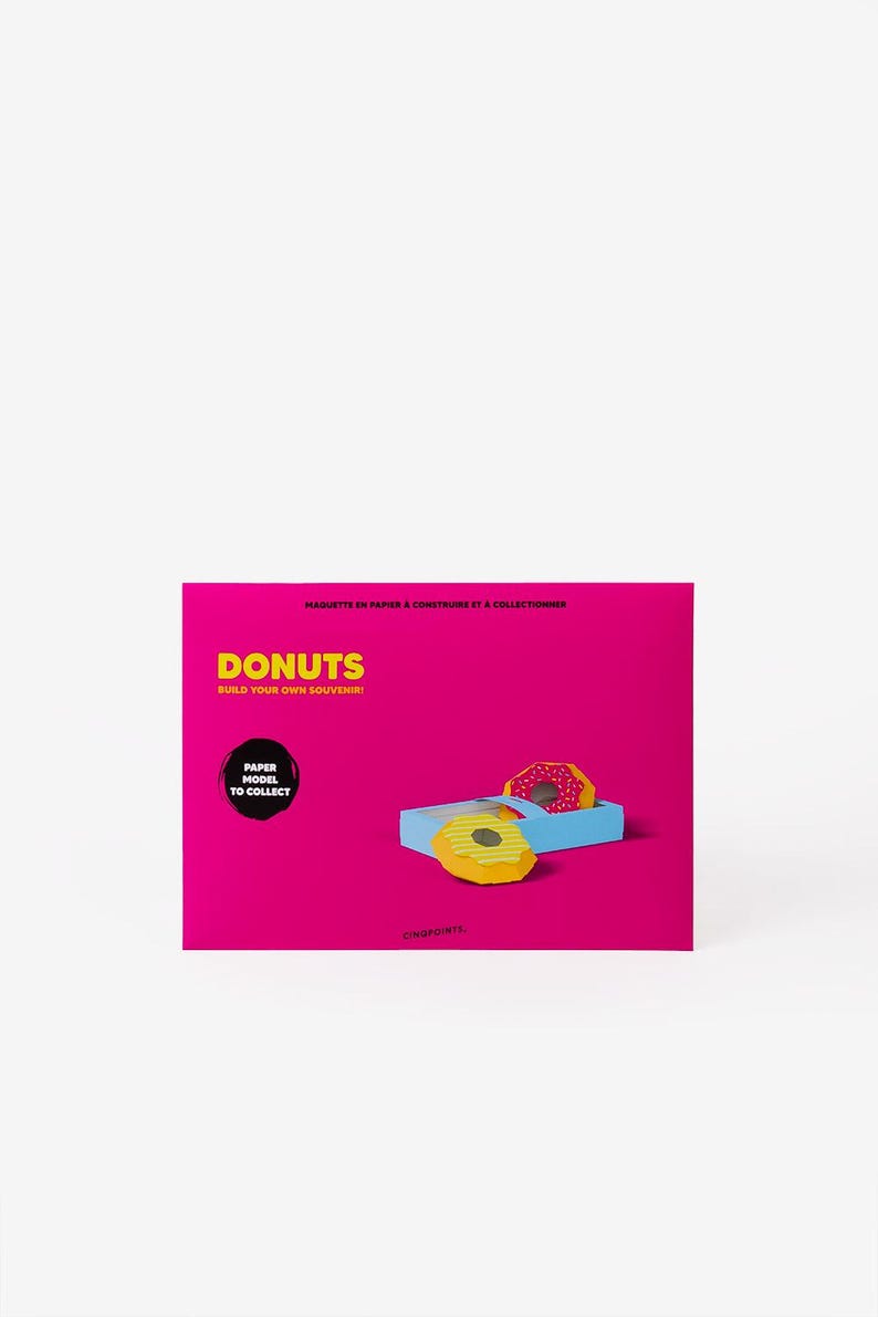 3D Papercraft Donuts – DIY Paperfood Kit – Creative Paper Model Gift ...