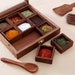 Handcrafted Wooden Spices 9 Partitions Container With Spoon, Beautiful ...