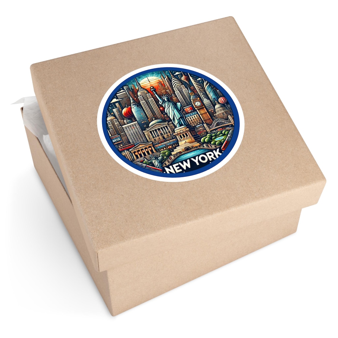 New York City Skyline Sticker: Vintage Travel Art, Laptop Decal - Etsy