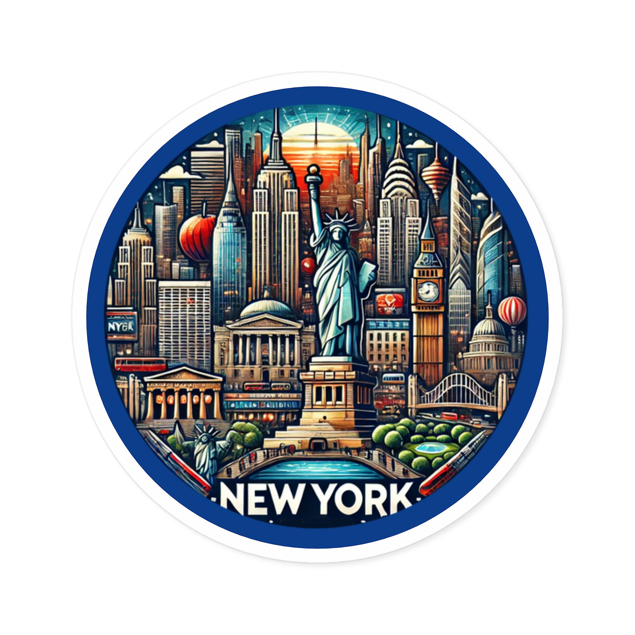 New York City Skyline Sticker: Vintage Travel Art, Laptop Decal - Etsy