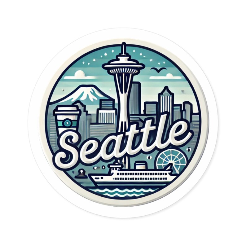 Seattle, Space Needle, Round Stickers, Indoor\outdoor - Etsy