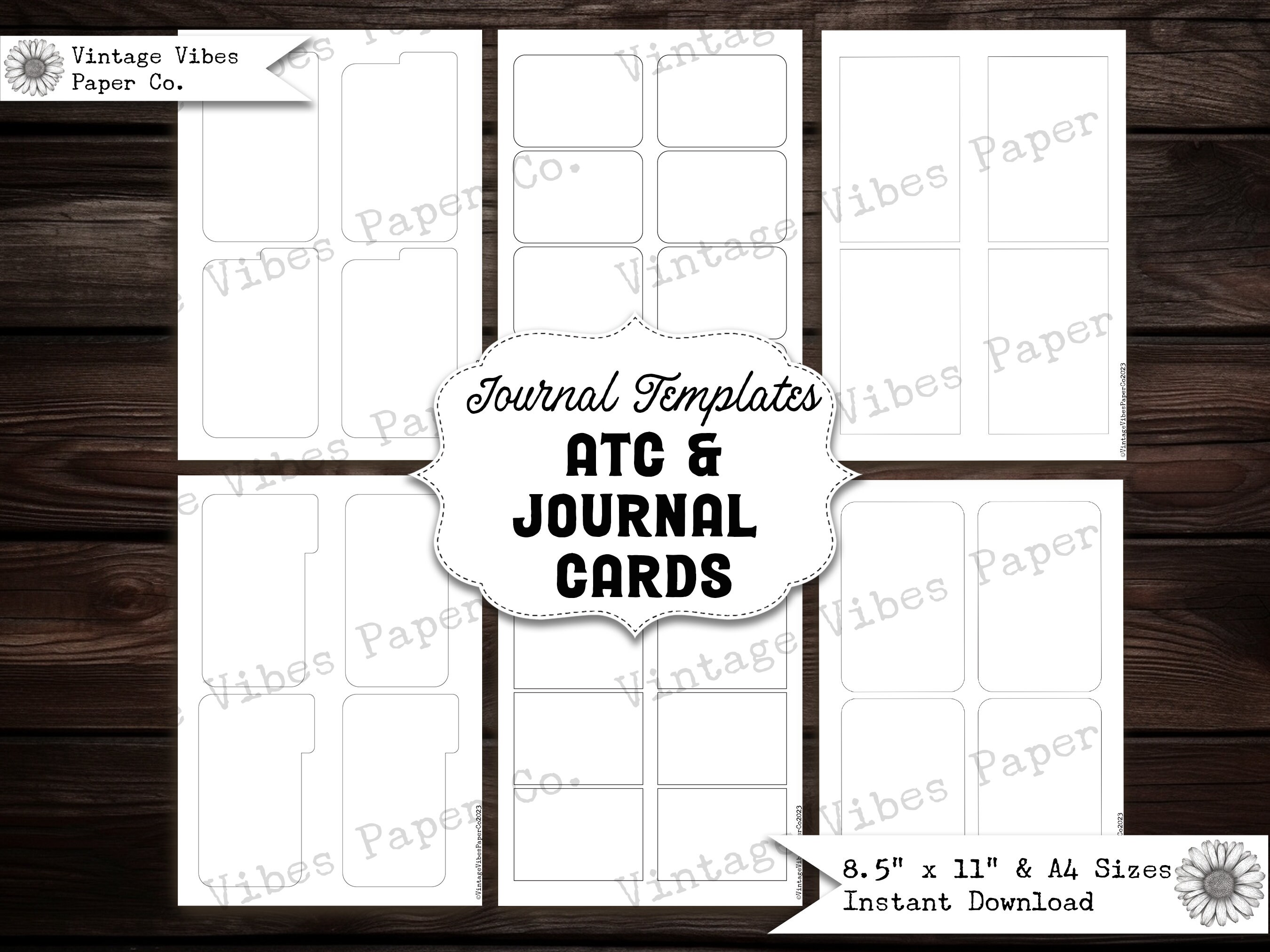 Junk Journal Printable ATC and Journal Card Templates Print - Etsy