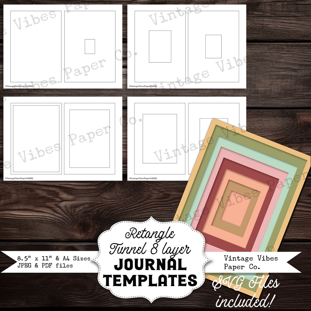 Junk Journal Printable Journal Rectangle Tunnel Cover Apertures ...