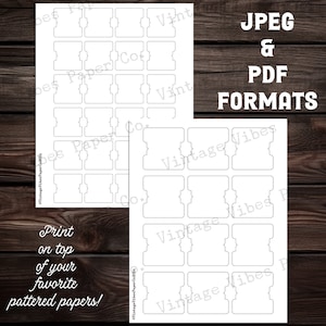 Junk Journal Printable Journal Tab Templates, Print on Your Own Papers ...