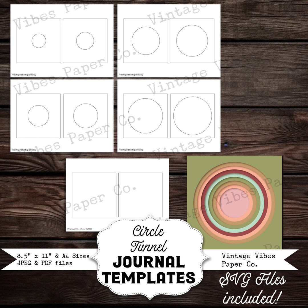 Junk Journal Printable Journal 5" Circle Tunnel Cover Apertures ...