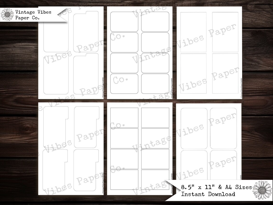 Junk Journal Printable ATC and Journal Card Templates, Print on Your ...