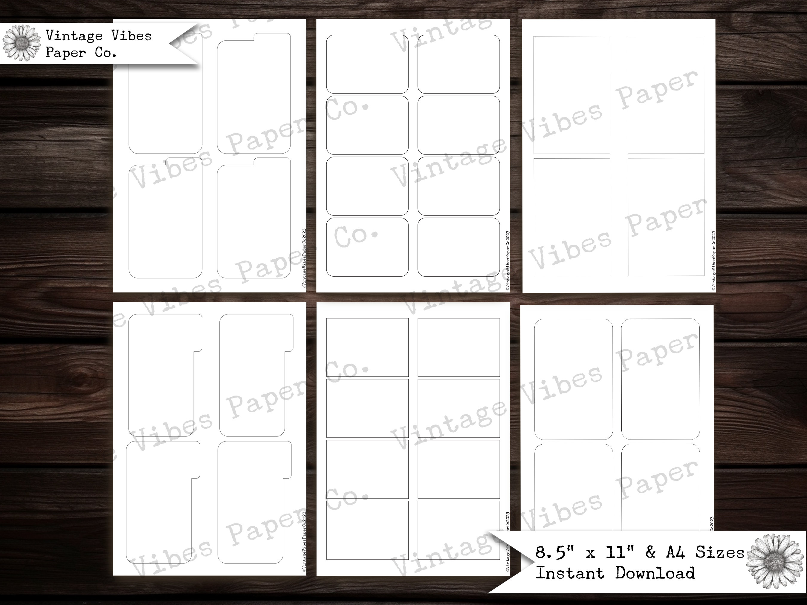 Junk Journal Printable ATC and Journal Card Templates Print - Etsy