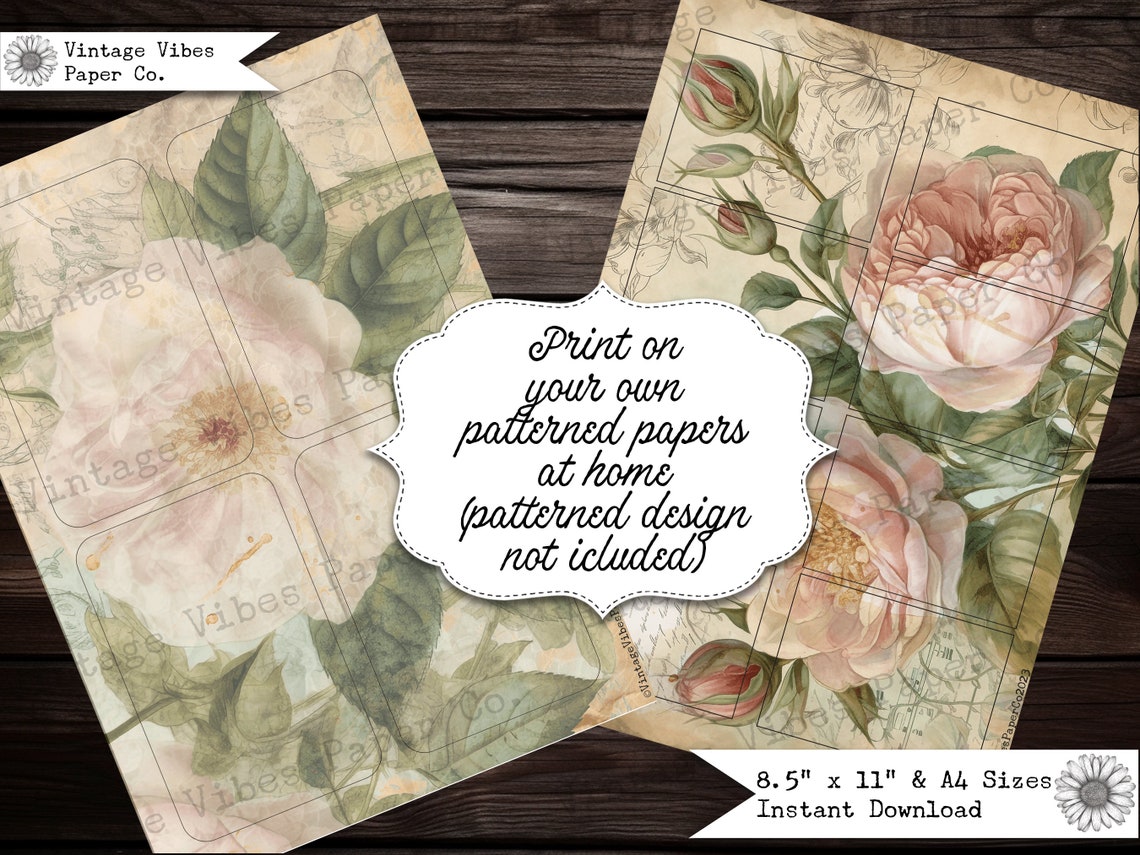 Junk Journal Printable ATC and Journal Card Templates, Print on Your ...