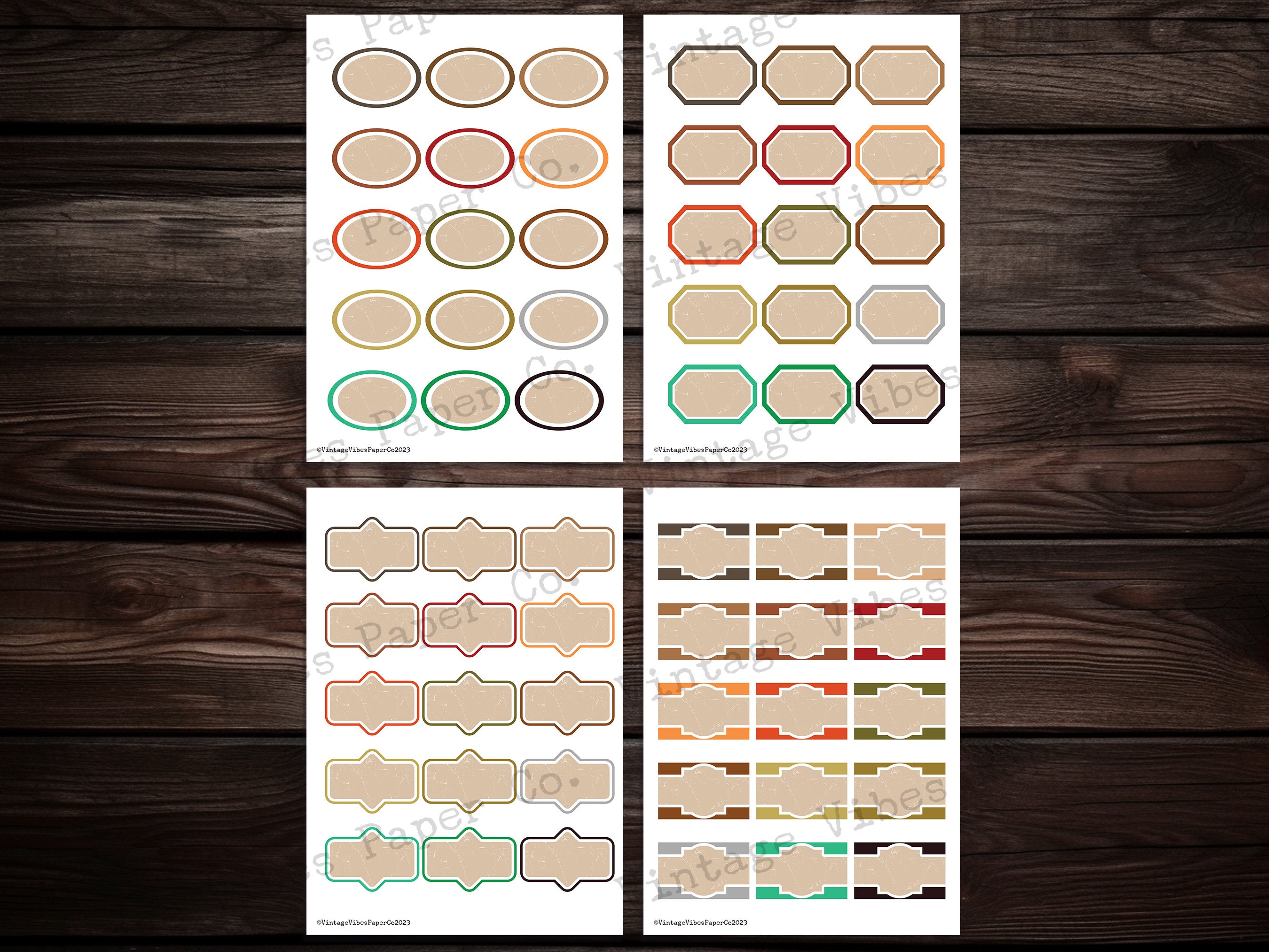 Junk Journal Labels Blank, Vintage Style Plain Junk Journal Labels, 12 ...