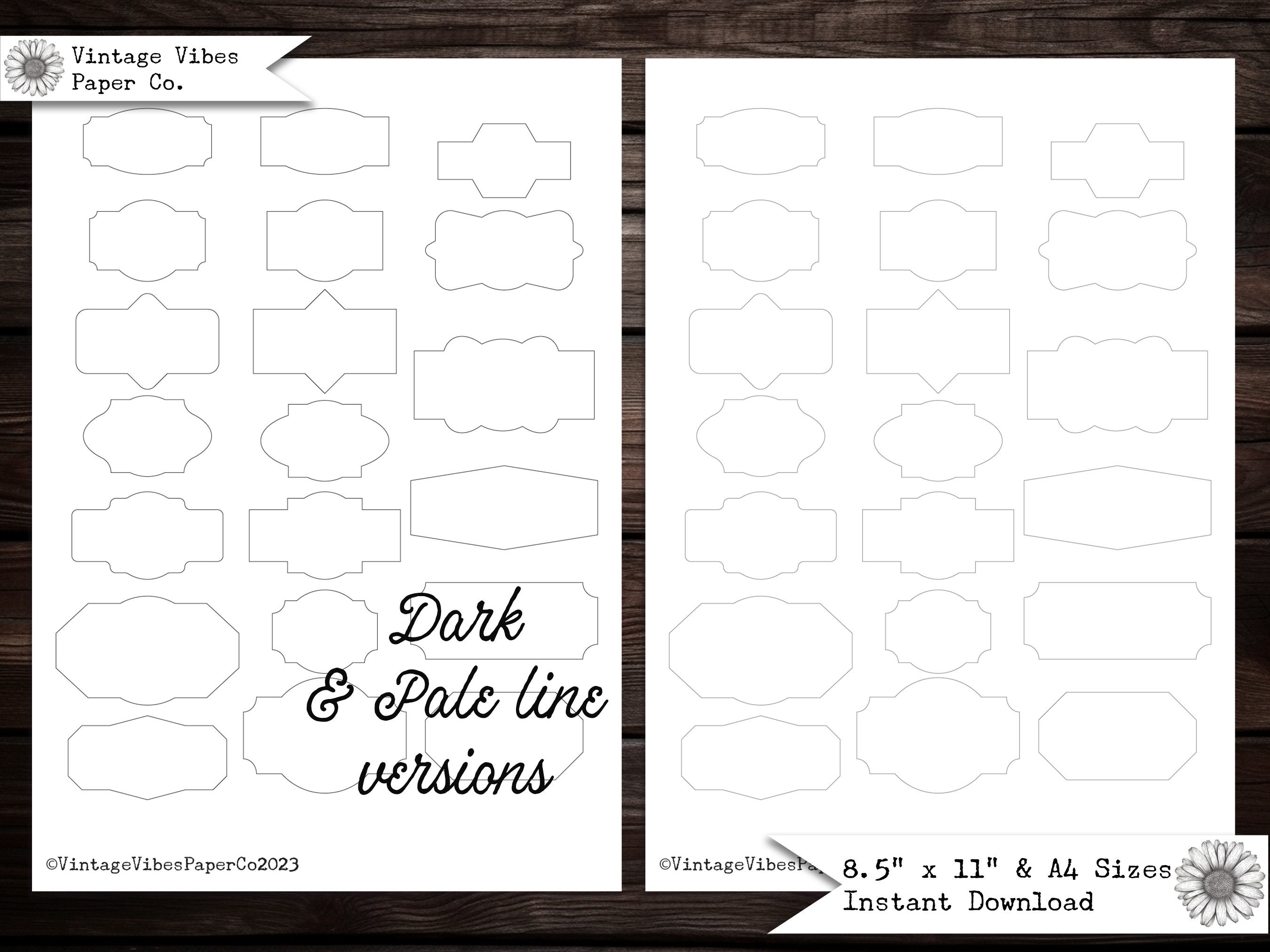 Junk Journal Printable Tabs & Labels Templates, Print on Your Own ...