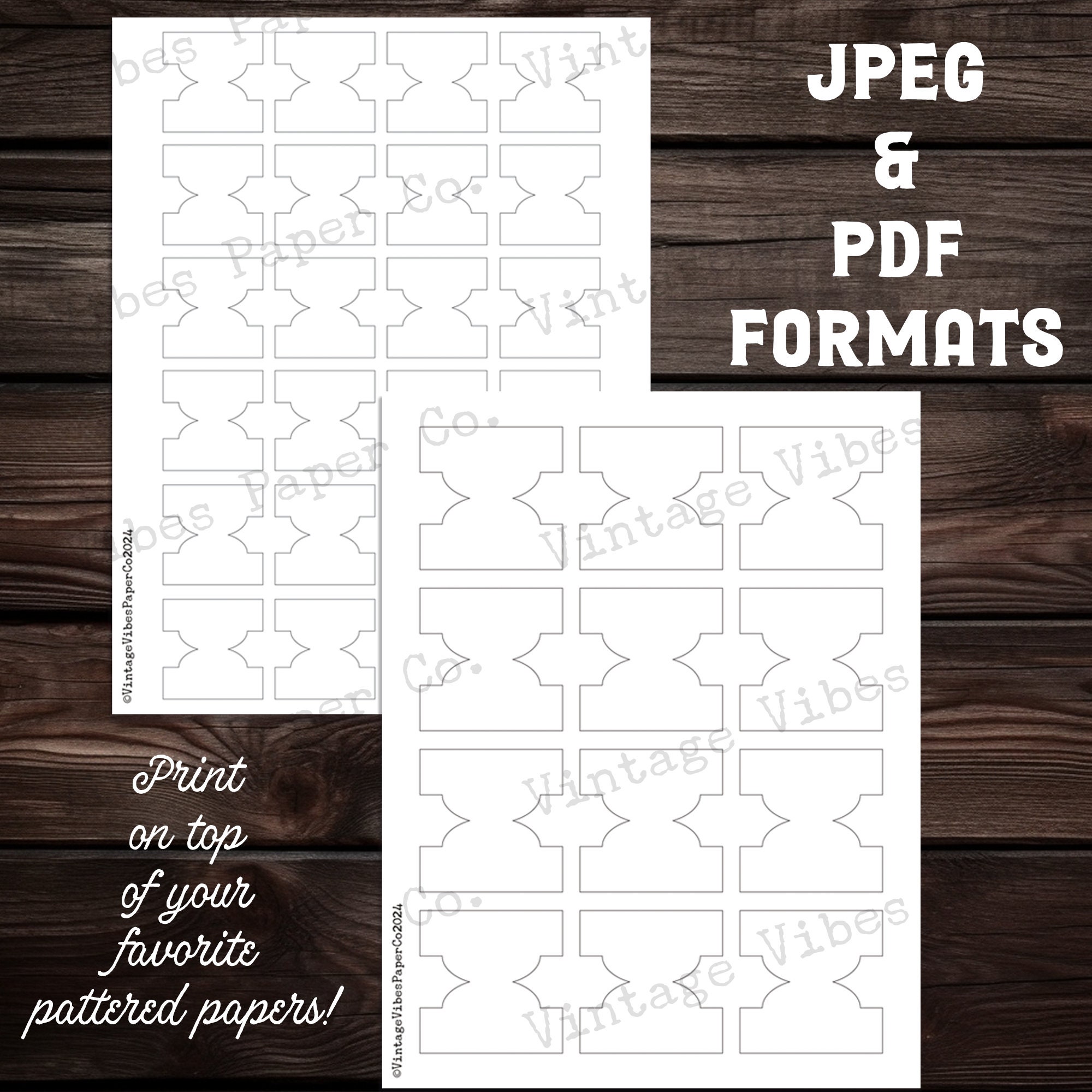Junk Journal Printable Journal Tab Templates, Print on Your Own Papers ...