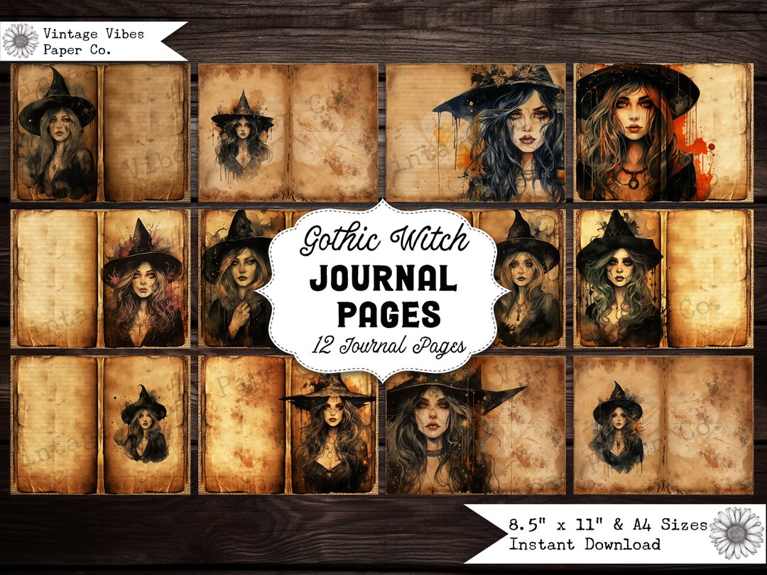 Gothic Witch Junk Journal Pages, Gothic Junk Journal Kit Instant ...