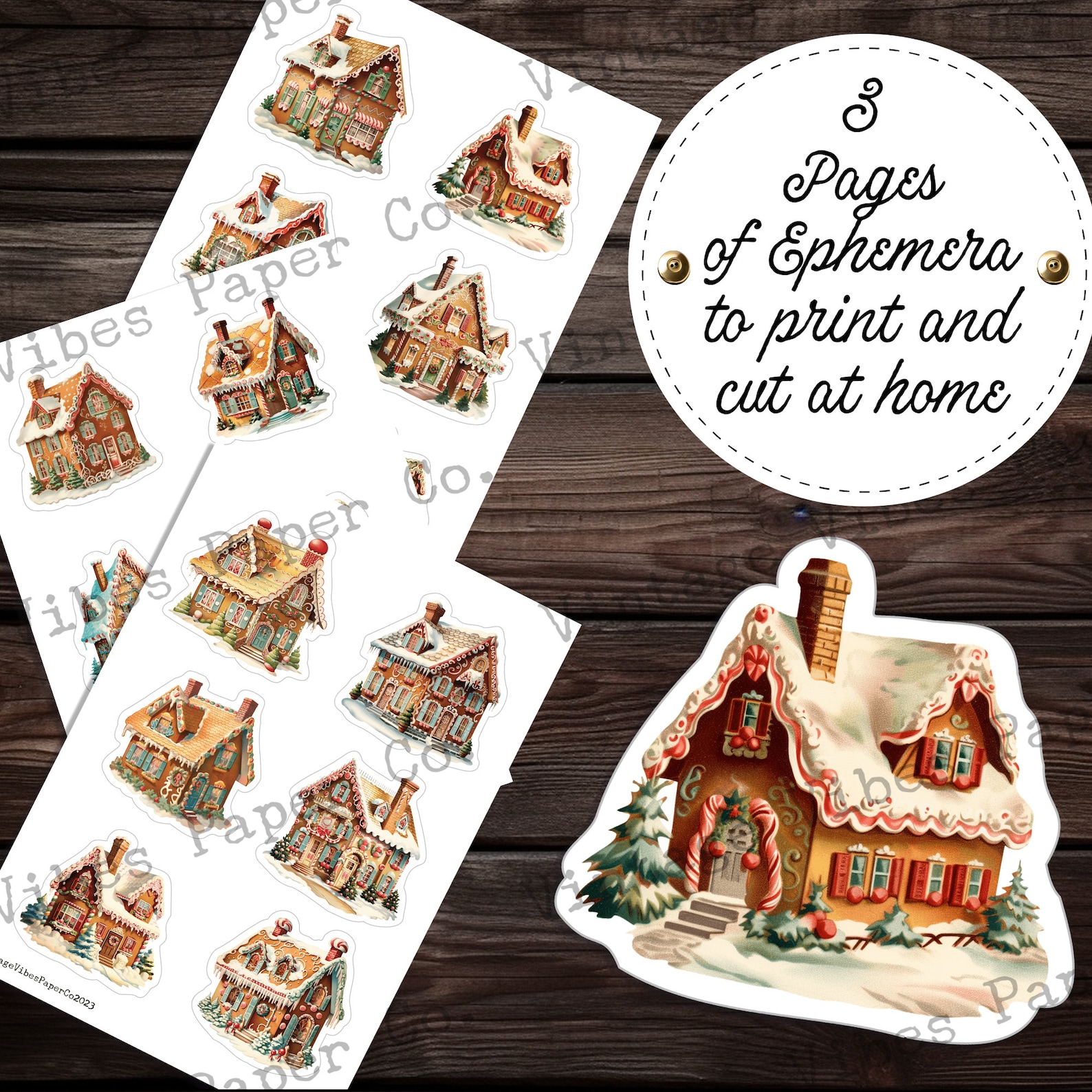 Gingerbread House Fussy Cut Ephemera for Junk Journals, 18 Collage Cut ...