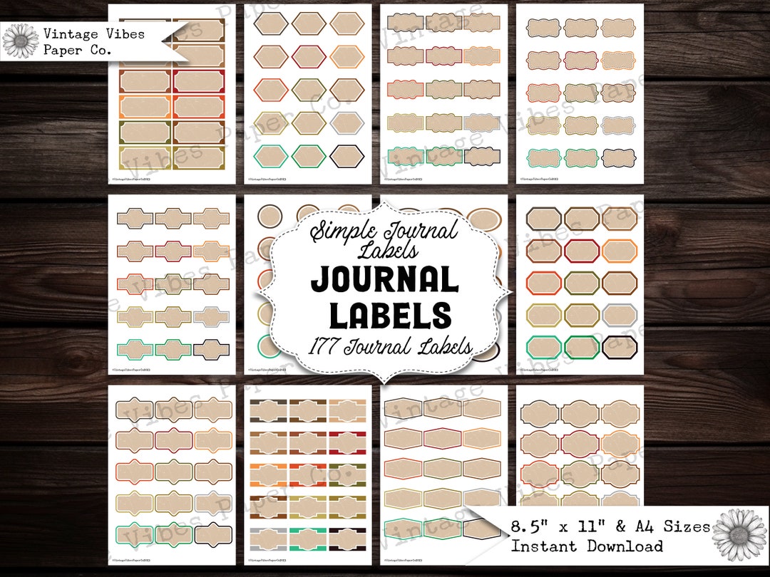 Junk Journal Labels Blank, Vintage Style Plain Junk Journal Labels, 12 ...