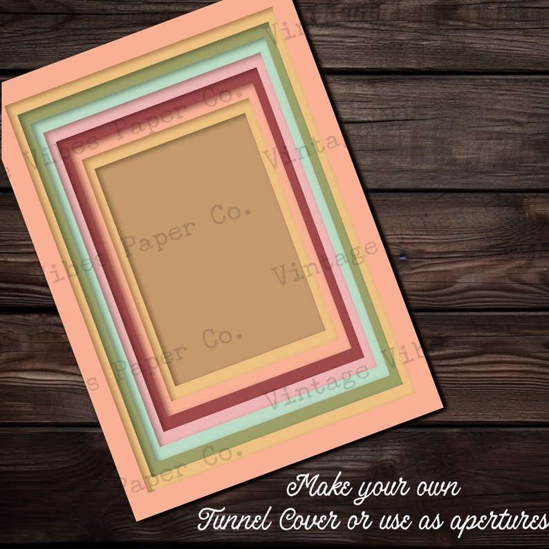 Junk Journal Printable Journal Rectangle Tunnel Cover Apertures ...