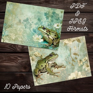 Junk Journal Vintage Frogs Printable Scrapbook Papers, Digital Junk ...