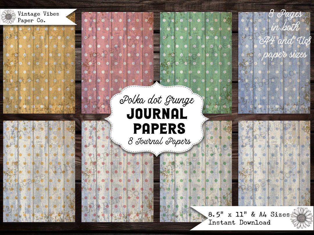 Grunge Spotty Junk Journal Digital Paper Pack, Wood Textured Grunge ...