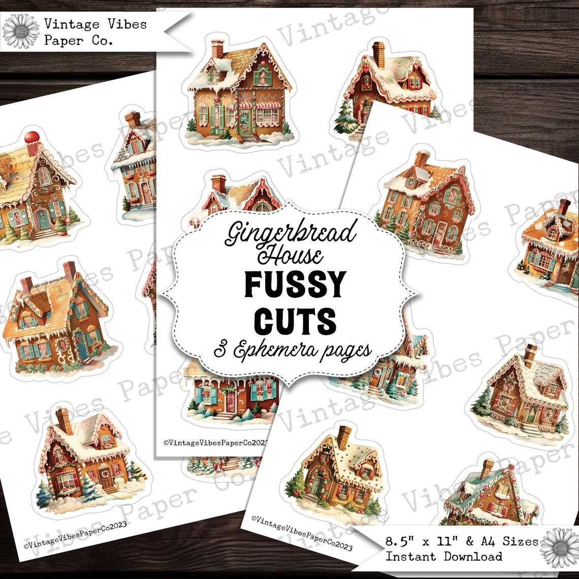 Gingerbread House Fussy Cut Ephemera for Junk Journals, 18 Collage Cut ...