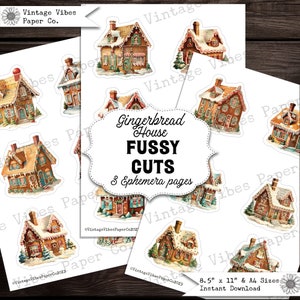 Gingerbread House Fussy Cut Ephemera for Junk Journals, 18 Collage Cut ...