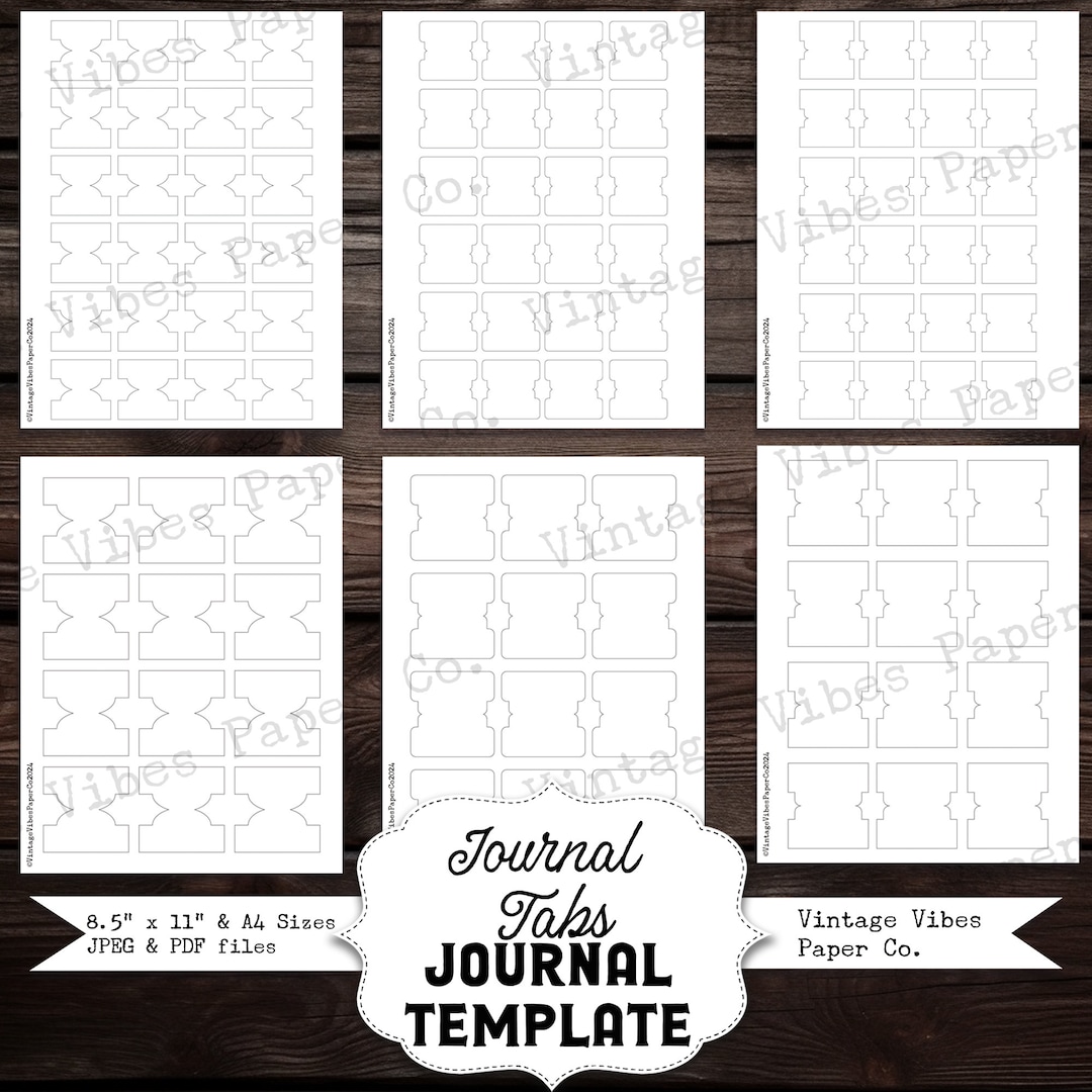 Junk Journal Printable Journal Tab Templates, Print on Your Own Papers ...