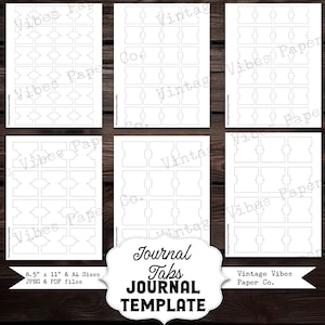 Junk Journal Printable Journal Tab Templates, Print on Your Own Papers ...