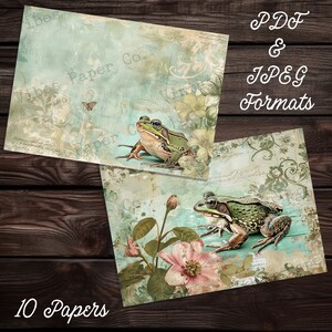 Junk Journal Vintage Frogs Printable Scrapbook Papers, Digital Junk ...